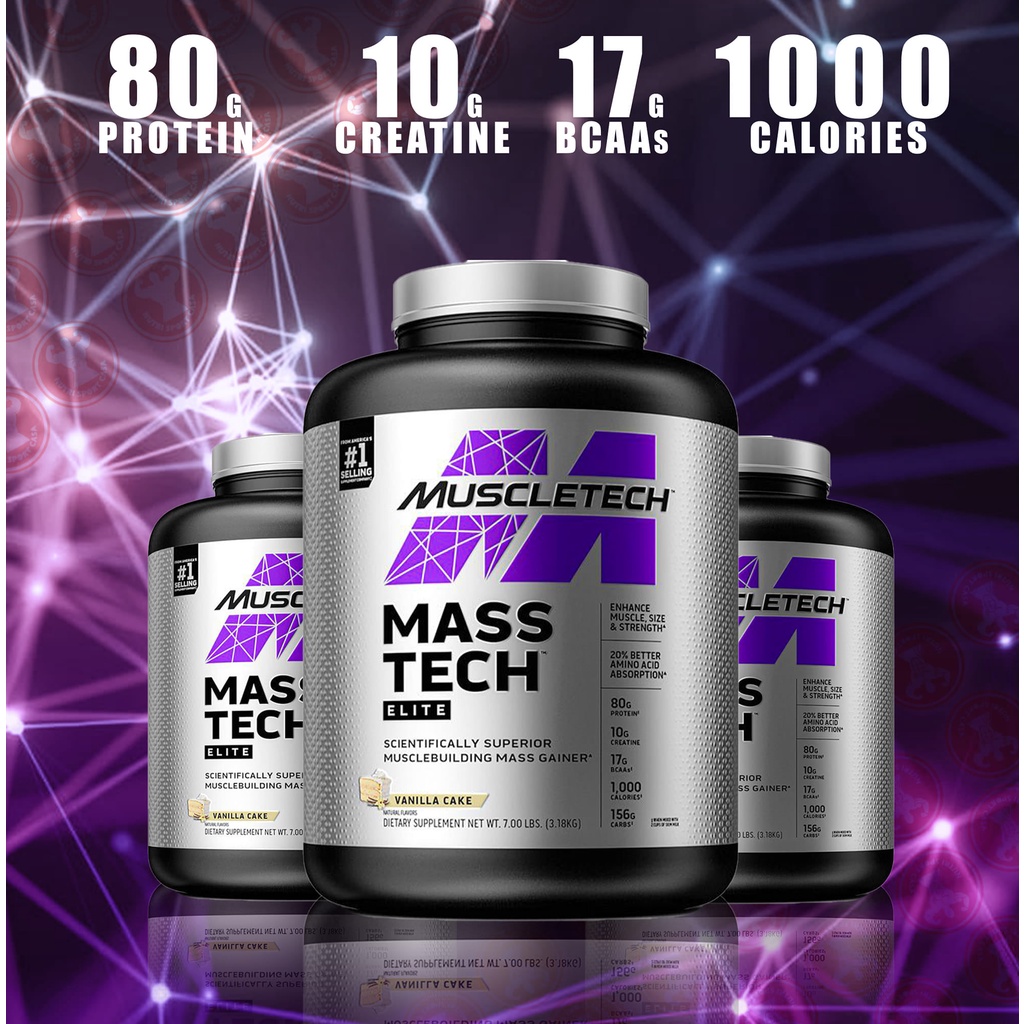 MuscleTech Mass Tech Elite 6lbs 2.7kg - Mass Gainer Bulking & Sizing ...