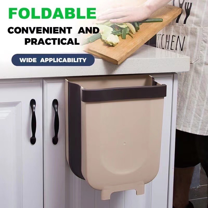 B.T Foldable Kitchen Trash Bucket Hanging Waste Collector Garbage ...