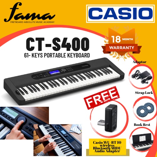 [FAMA]Casio CT-S400 61-keys Ultra-Portable Arranger Keyboard (Casiotone / CTS400 / CT S400 ...