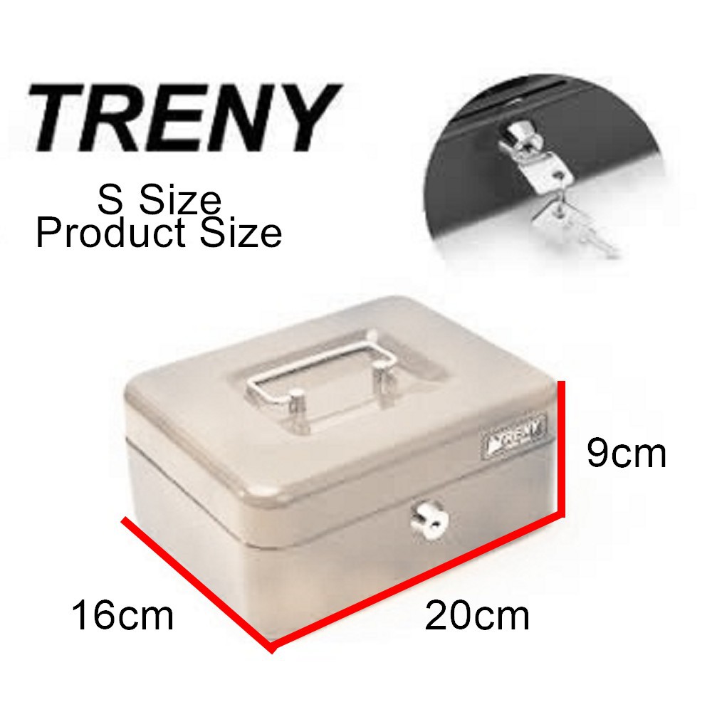 Petty Cash Box Money Safe Box Locker With Key Peti Besi Wang Runcit Kunci Kotak Duit Tunai Kotak ...