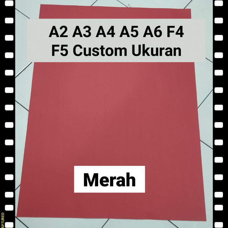 MERAH Red Manila Bc Paper 160 gsm Sheet A2 A3 A4 A5 A6 F4 F5 Custom ...
