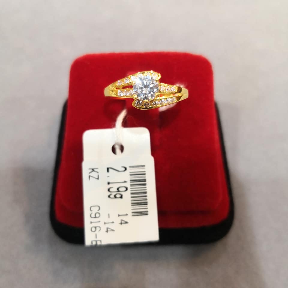 Cincin Tunang Emas 916 Size 15/Merisik/Kahwini/Nikah/Engagement Ring ...
