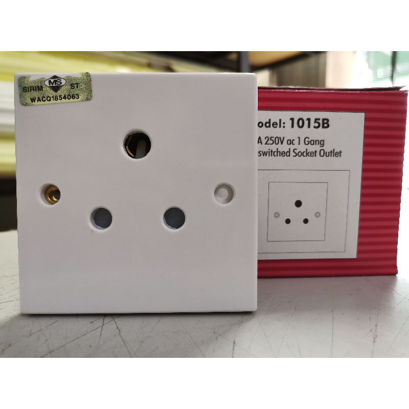 UMS 1015B 15A AC UNSWITCHED SOCKET OUTLET SIRIM APPROVED | Shopee Malaysia