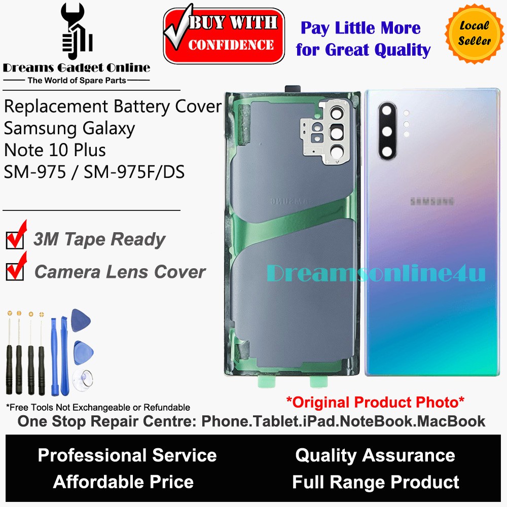Replacement Rear Battery Cover for Samsung Galaxy Note 10 Plus N975 SM ...