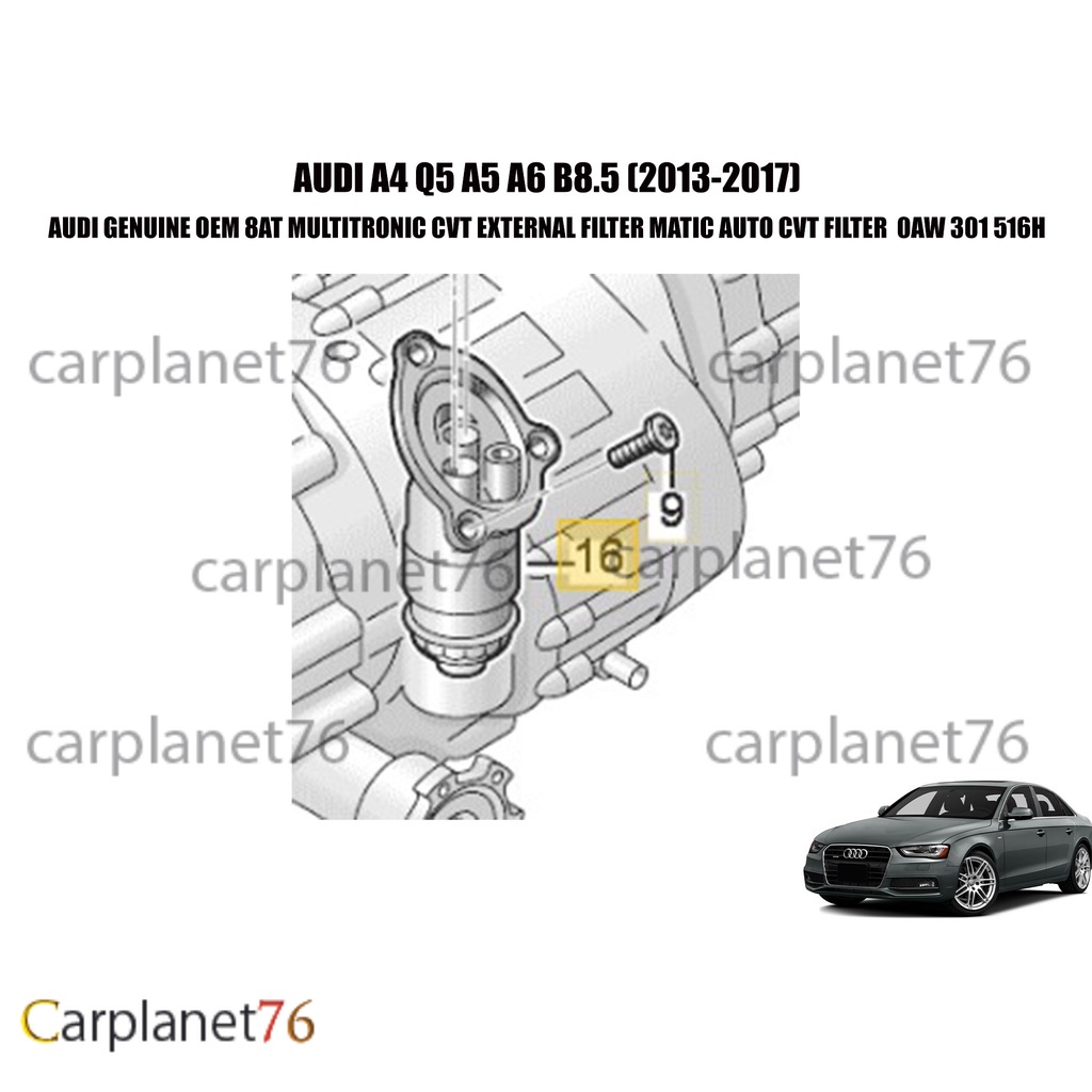 AUDI A4 Q5 A5 A6 B8.5 FACELIFT (2013-2017) CVT GEAR BOX AUTO FILTER EXTERNAl 0AW301516H AUDI ...