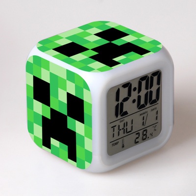 Minecraft LED Digital Smart Alarm Clock Electronic Desktop Clocks Watch ...
