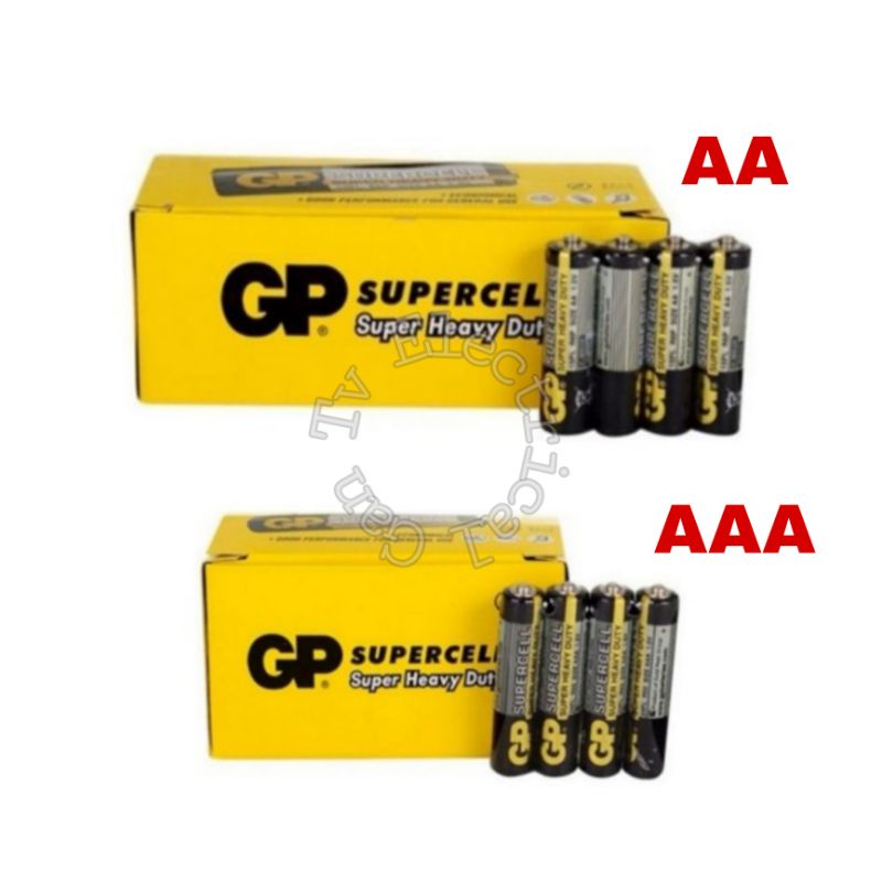 (4pcs) GP Supercell AA/AAA Size Super Heavy Duty Cell Battery Batteries ...