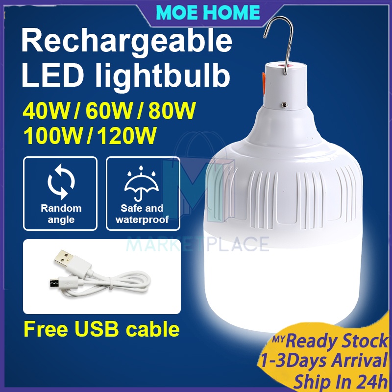 💡Super Bright Rechargeable LED Light Bulb 🔋USB Portable Lamp for ...