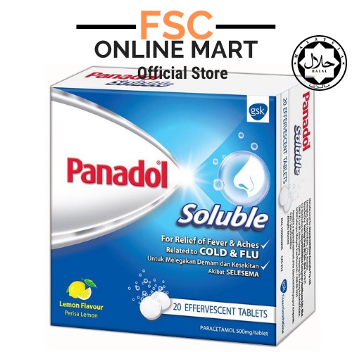 [FSC] Panadol Soluble For Fever And Aches Relief 20 Tablets - Boxes ...