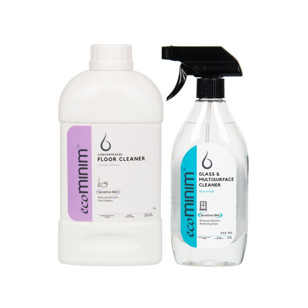 [BUNDLE] Ecominim Glass & Multi Surface Cleaner Skye Fresh 500mL + Floor Cleaner Oceanic Breeze ...