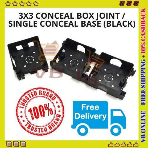 3X3 CONCEAL BOX JOINT / SINGLE CONCEAL BASE (BLACK) | Shopee Malaysia
