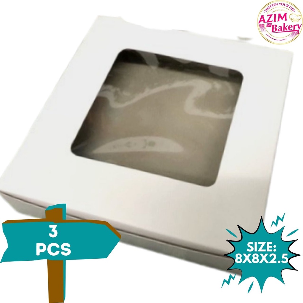Plain Talam Box Window 8X8X2.5 (Normal) 3Pcs 8X8X2.5 Kotak Kuih Talam ...