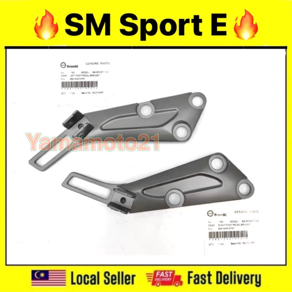 ORIGINAL BENELLI SM SPORT 110E 110 E REAR FOOT REST BRACKET LEFT KIRI ...