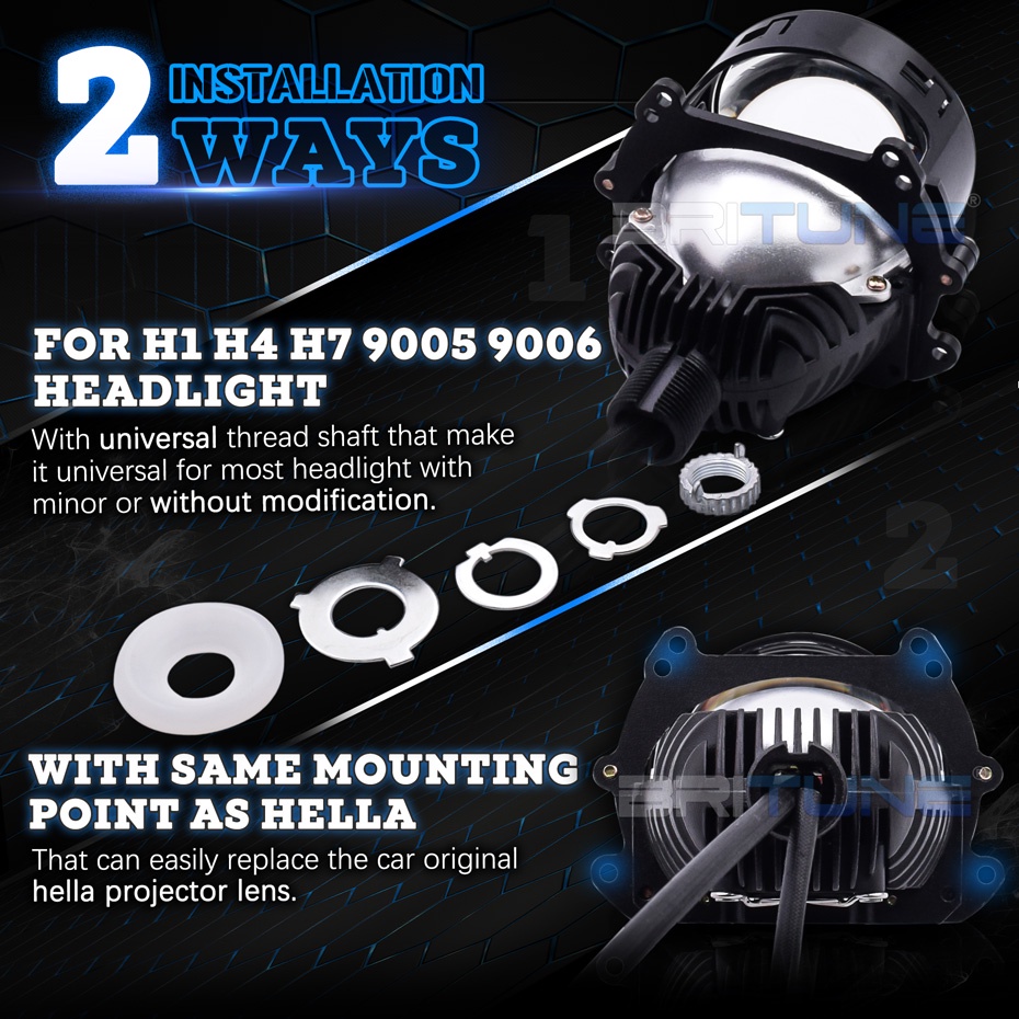 Bi-led Lens 3.0 inch Hella 3R G5 45W LED Projector Headlight Lenses H4 H7 H1 H11 9005 LED Lamps ...