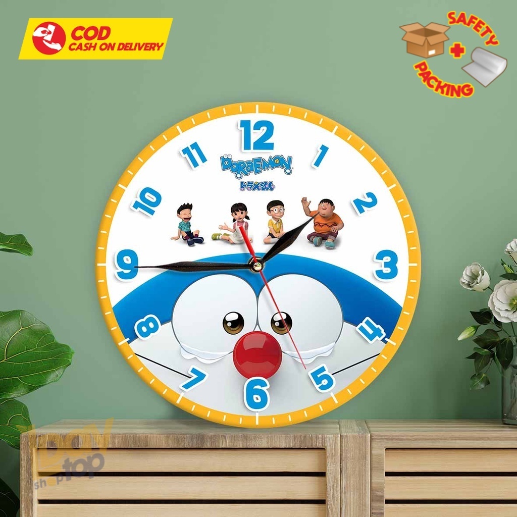 KAYU Mdf Wood Wall Clock Cartoon Character Animation Anime Doraemon ...