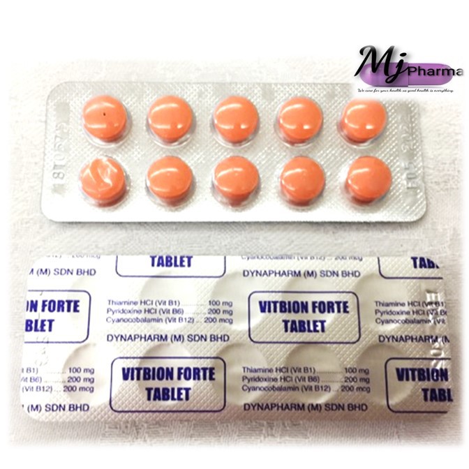 Vitbion Forte tablet contains Vit B1, Vit B6 and Vit B12 10s (Vitamin B ...
