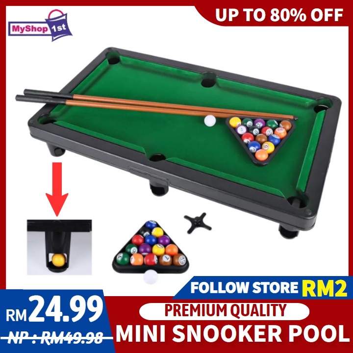 Mini Billiard Ball Snooker Pool Table Top Game Set Kids Toy | Shopee ...