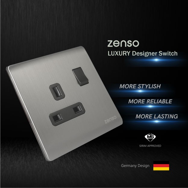 Zenso-Metallo Series Switches & Socket ( Aluminium Silver/Stainless ...