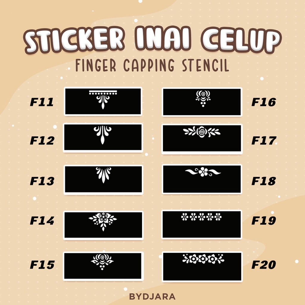 STICKER INAI CELUP MURAH / STICKER HENNA FINGER / STICKER INAI JARI ...