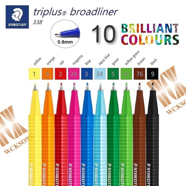 STAEDTLER triplus® TRIANGULAR BROADLINER 338 ( AVAILABLE IN 10 ...