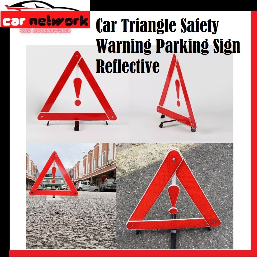 Car Triangle Safety Warning Parking Sign Reflective Foldable Road ...