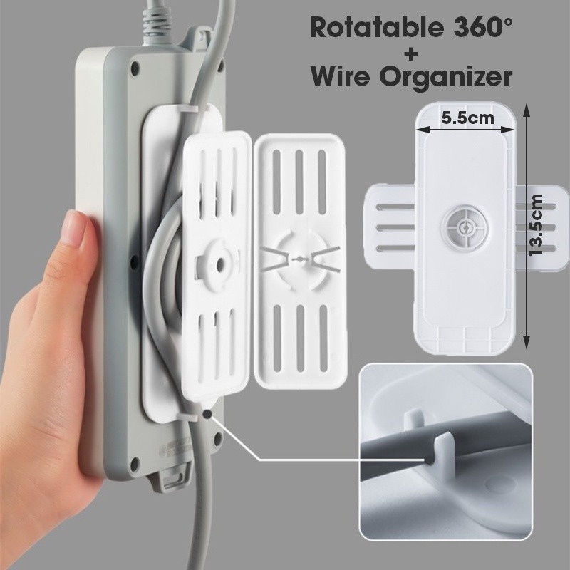 ALX Wall Mounted Socket Extension Sticker Panel Holder Household Wiring ...