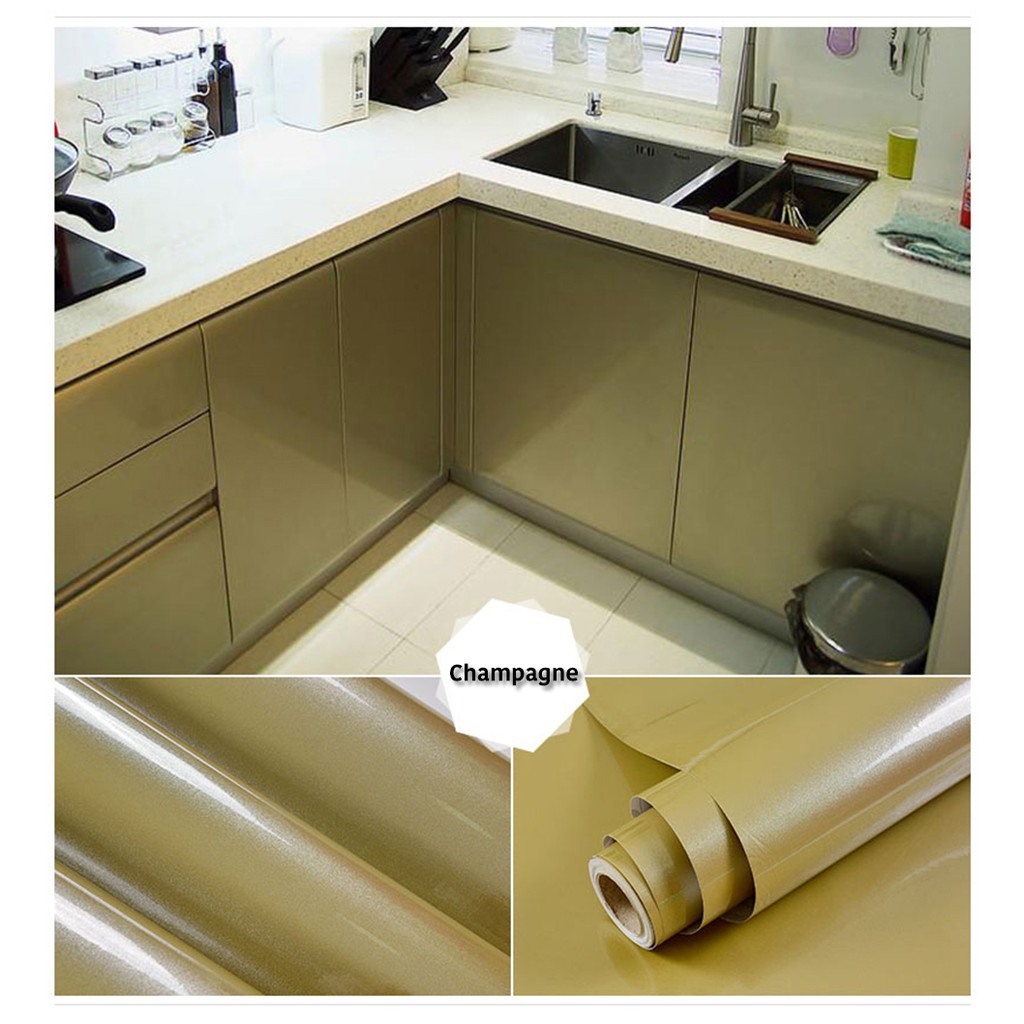 100cmx60cm Waterproof Self adhesive Glossy Kitchen Cabinet Wallpaper ...