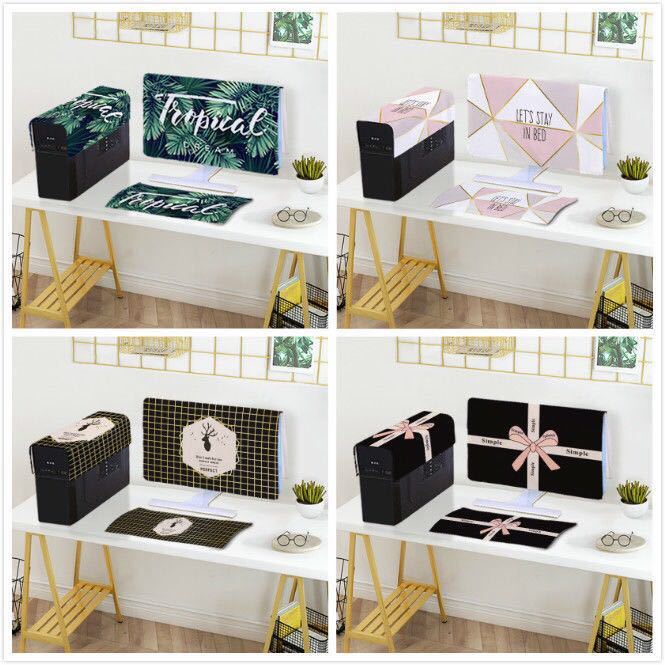 3 in 1 Ins Dust Cover 19-27 inch LCD Monitor Cover Keyboard Host Cover ...