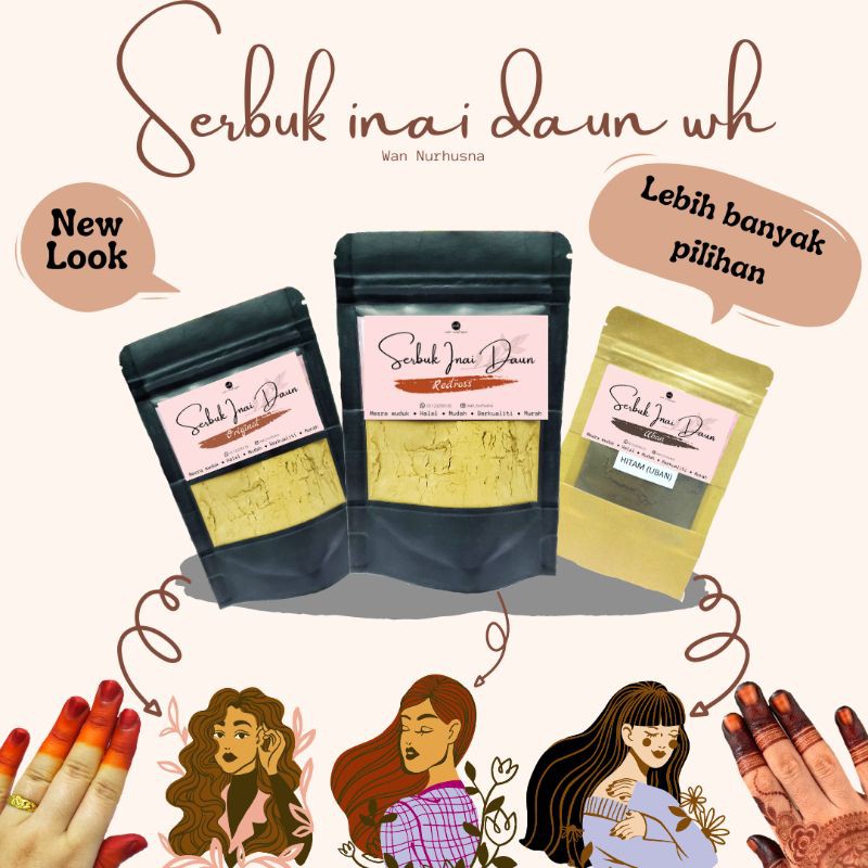 SERBUK INAI DAUN MURAH RAMBUT DAN JARI/ INAI HITAM/INAI ORIGINAL ...