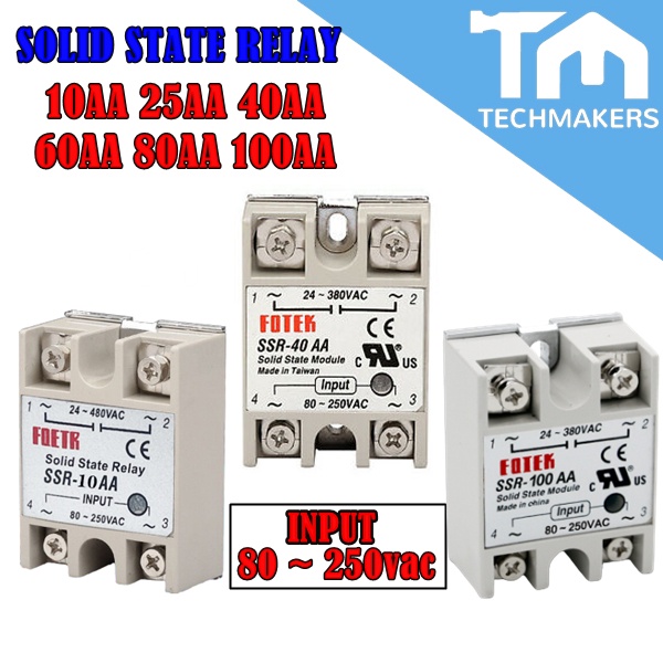 Fotek Fotex / Non Fotek 25A 40A 80A 100A AC to AC Solid State Relay SSR - 10AA 25AA 40AA 60AA ...
