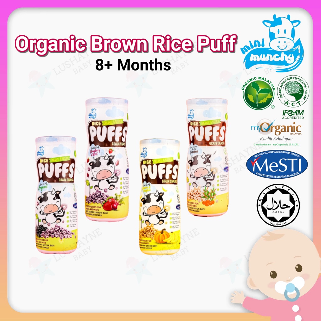 Mini Munchys ERIO Black Rice Puff 45g 8 Months Snek Biscuit Biskut ...
