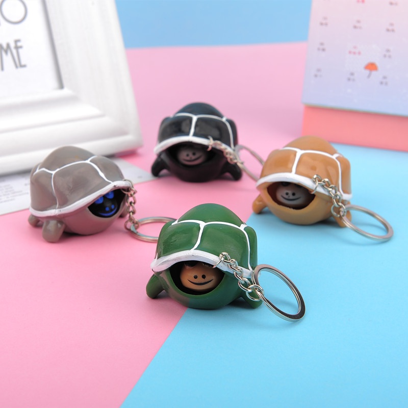 Tortoise Turtle Keychain Head Popping Squishy Squeeze Toy for Stress ...