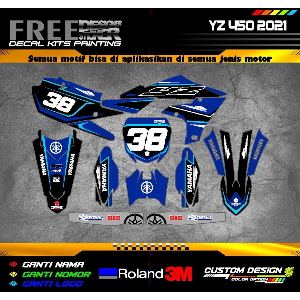 Custom Yamaha YZ 450 2021 Decal Sticker | Shopee Malaysia