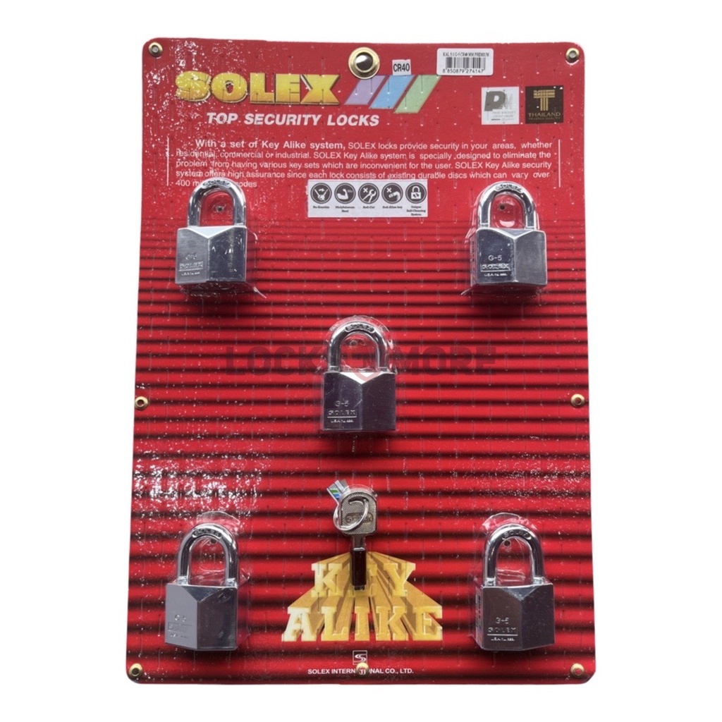 100% ORIGINAL Solex Padlock G5 Anti-Cut Padlock Key Alike System Solex ...