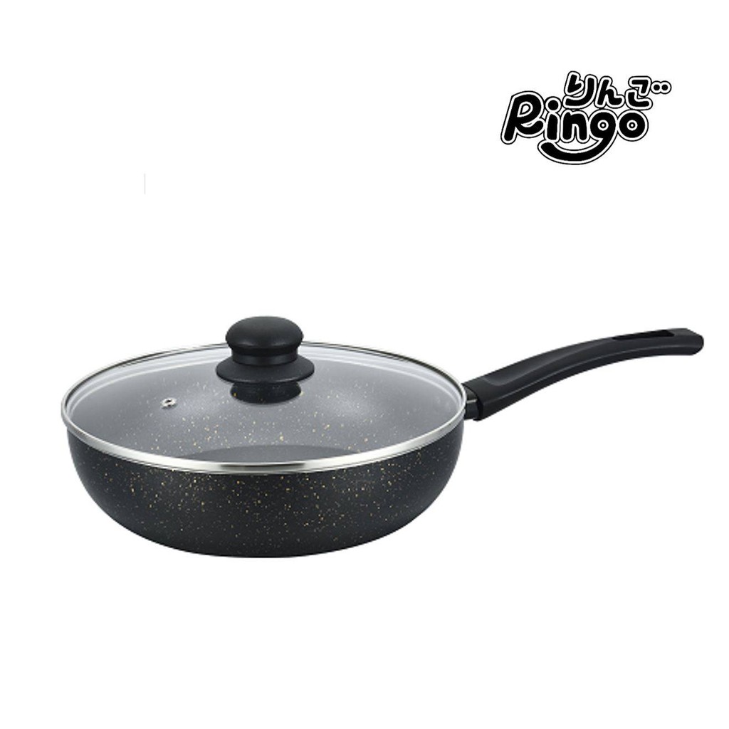 RINGO IH FRYING DEEP PAN WITH GLASS LID (24CM/28CM) | Shopee Malaysia