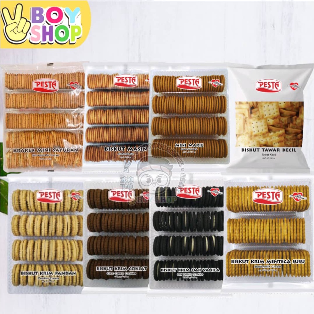Pesta Tawar Kecil/Mini Marie/Biskut Masin/Krim Oak Vanilla/Krim Pandan ...