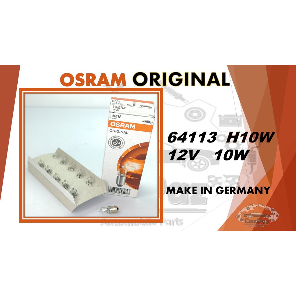 100% Original OSRAM (64113) H10W 12V 10W BA9s Light Bulb | Shopee Malaysia