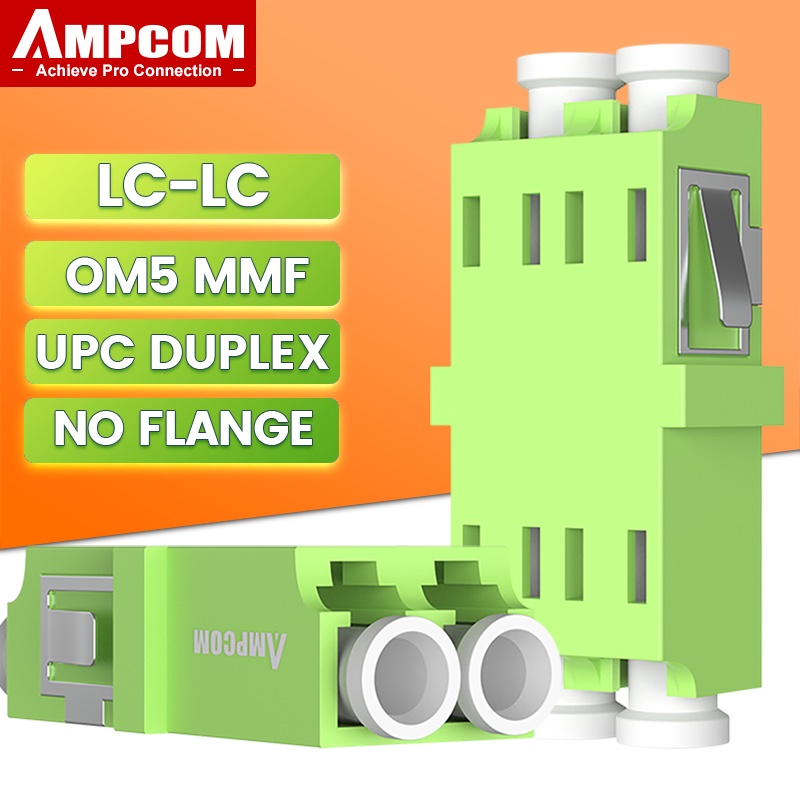 AMPCOM LC to LC Fiber Optical Adapter Coupler Duplex SMF MMF Female to ...