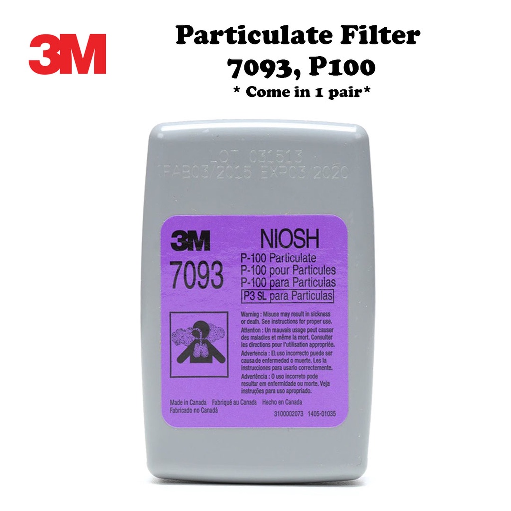 Cartridges Respirator 3M 7093 P100 Fit with 3M 6000 6500 6800 7000 ...