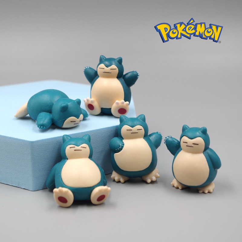5pcs/Set Snorlax Figures Model 3CM Pokemon Anime Action Figure Catoon ...