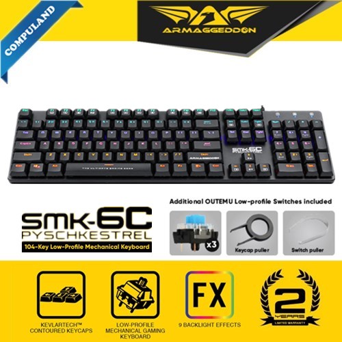 Armaggeddon SMK-6C Pyschkestrel Mechanical Blue Switch Gaming Keyboard ...