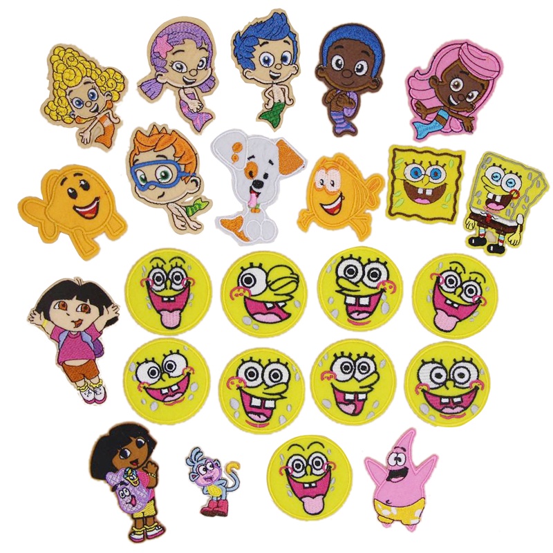Spongebob SquarePants Fat Big Star Dora Monkey Bubble Fish Embroidered ...