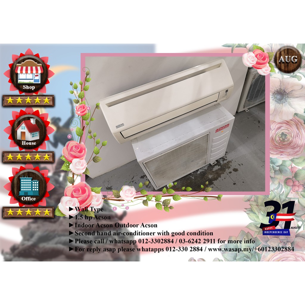 Acson 1.5hp Wall Type Second Hand Aircond | Shopee Malaysia