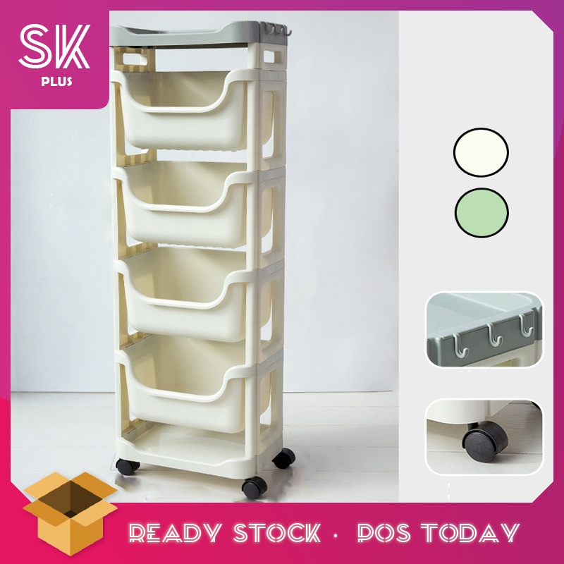 SKPLUS 5 Layers Floor Storage Rack Bedroom Mobile Bedroom Sorting ...