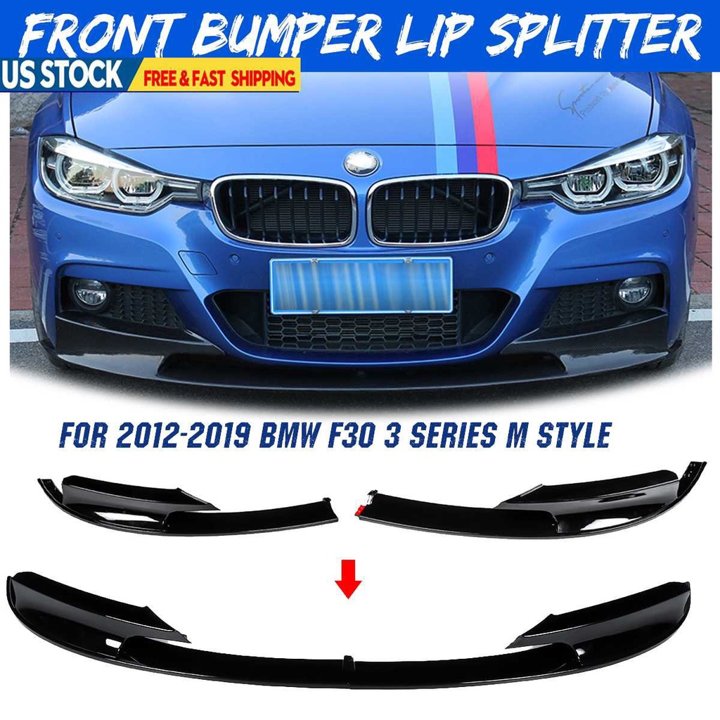 M Style F30 Car Front Bumper Spoiler Lip Splitter Body Kit Bumper Lip ...