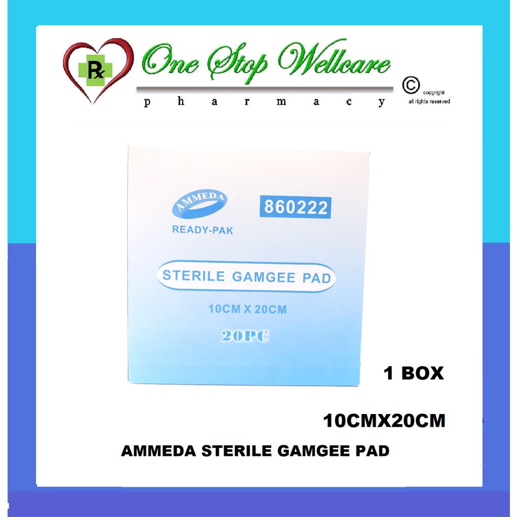 AMMEDA STERILE GAMGEE PAD (10CMX20CM / 20CMX20CM) 20'S (1 BOX) | Shopee ...