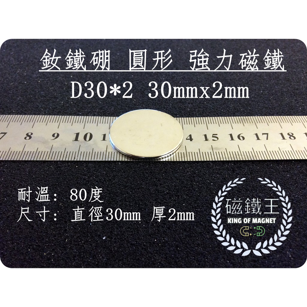 [Magnet King A0324] Ndfeb Strong Magnet Rare Earth Round Powerful D30x2 ...