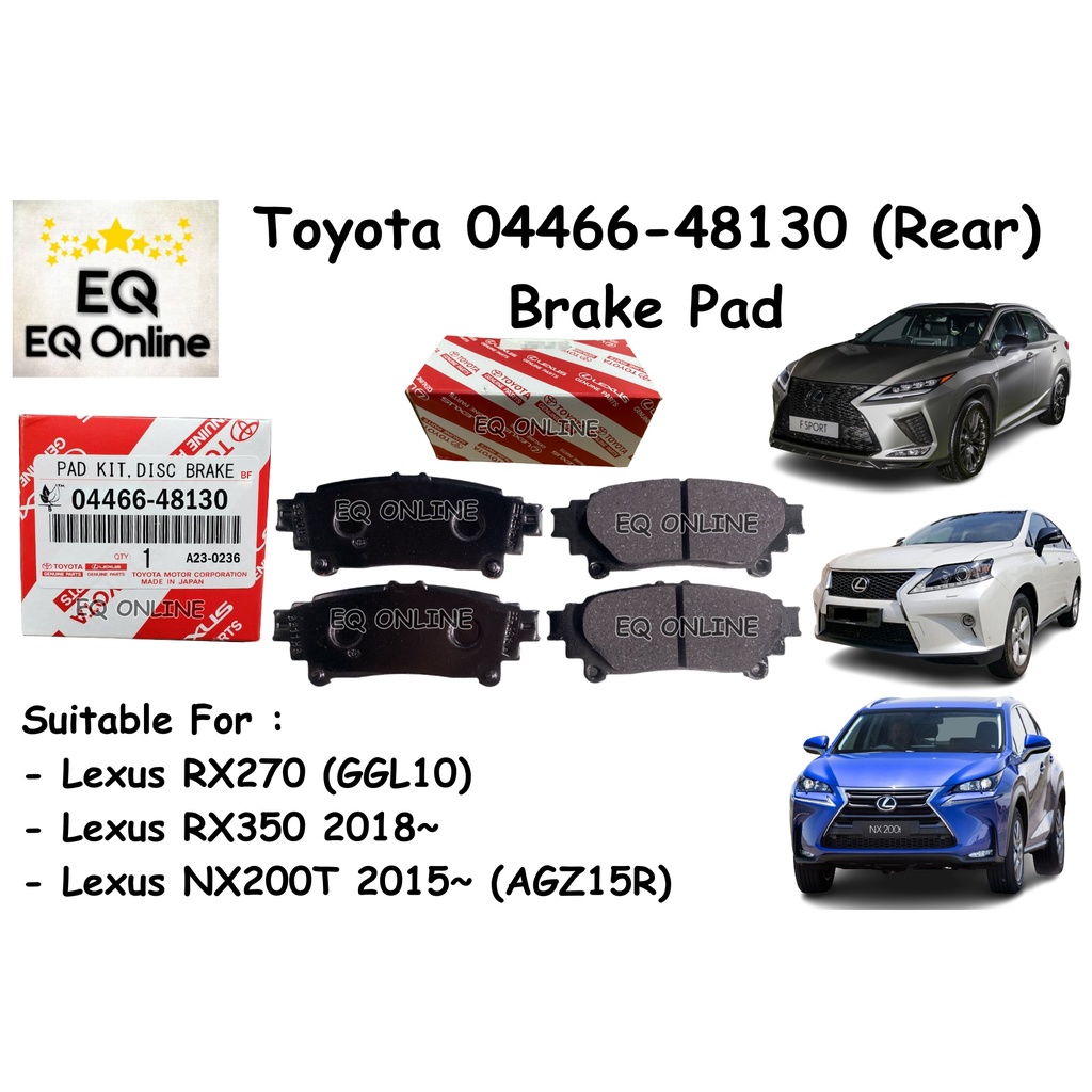 Lexus NX200t AGZ15R RX350, RX270, GGL10, GSE30R Rear Brake Pad (Genuine ...