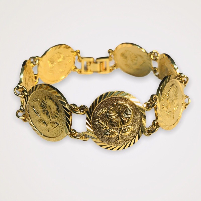 🔥Ready Stock🇲🇾🔥Emas Bangkok Quality Gelang Tangan Design coin bunga ...