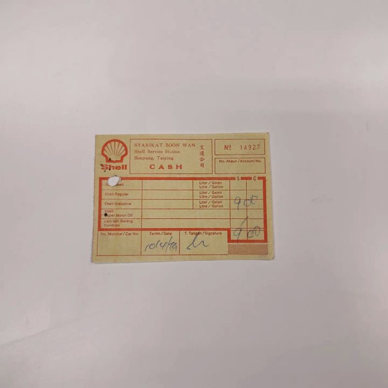 DOKUMEN LAMA (1979) - RESIT SHELL | Shopee Malaysia